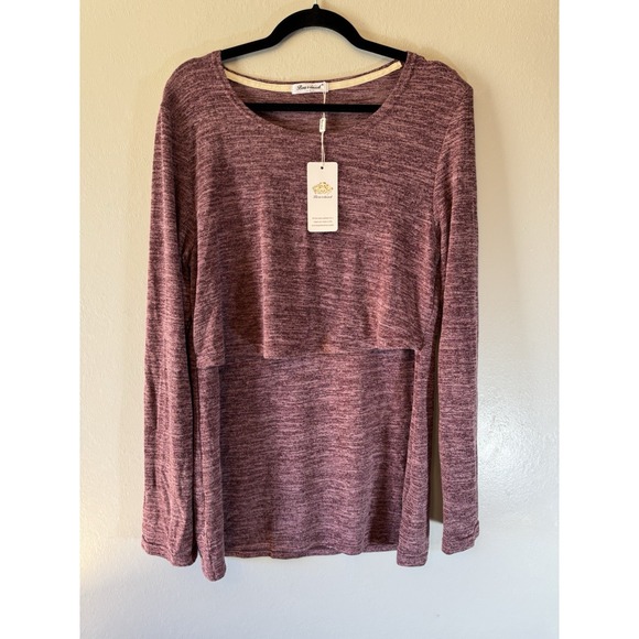 Marled | Tops | Nwt Bears Land Maroon Marled Breastfeeding Top Size Xl ...